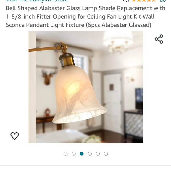 Accents | Bell Shaped Alabaster Lamp Shade Replacement 6 Total New ...